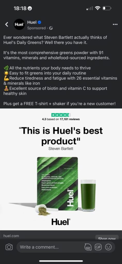 Huel and Zoe ads banned over 'misleading' Steven Bartlett endorsements