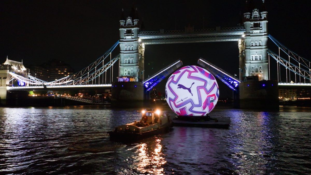 Puma transforms Tower Bridge into giant football goal ahead of Premier ...