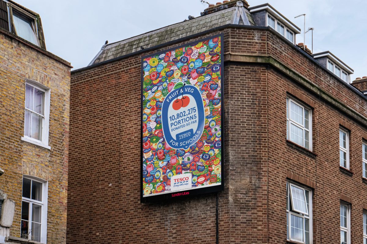 Tesco OOH campaign celebrates 10 million fruit and veg donations